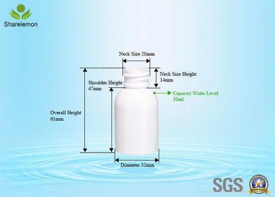 30ml Mini Clear Plastic Cosmetic Bottles with Black Screw Cap for Face Lotion