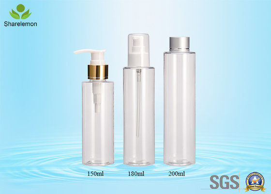 Flat Shape 180ml PET Plastic Cosmetic Packing Bottle With Custom Color