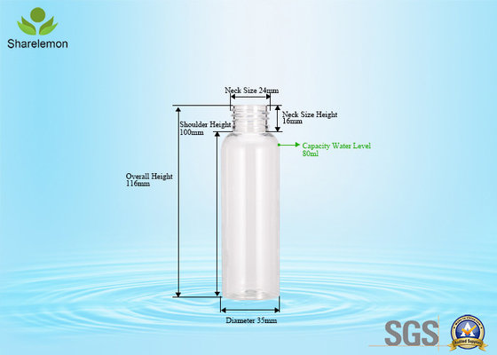 80ml PET Transparent Fine Mist Spray Bottle for Facial Toner with Mist Sprayer