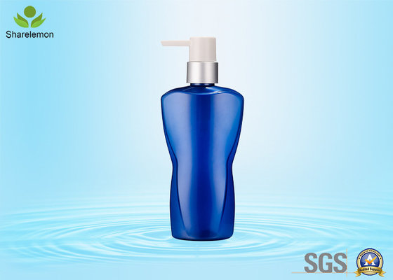 250ml blauwe Plastic Kosmetische Containers/Fles met Pomp voor de Speciale Vorm van de Handwas