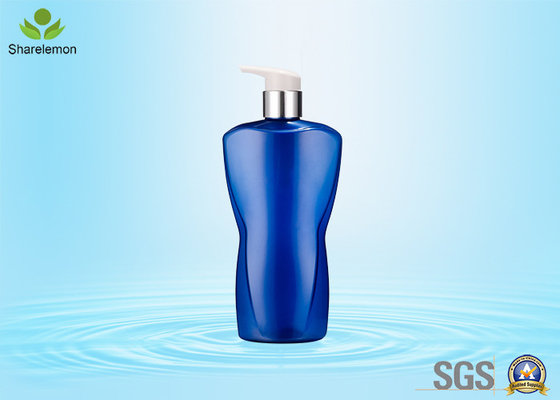250ml blauwe Plastic Kosmetische Containers/Fles met Pomp voor de Speciale Vorm van de Handwas