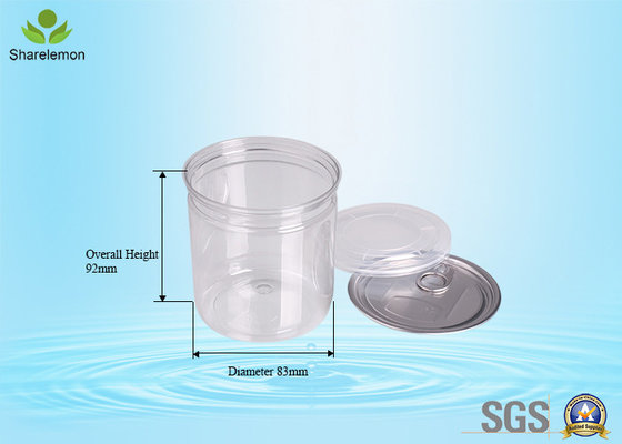 450ml Moistureproof Well-Sealing Clear Plastic Food Cylinder Jar with Cap