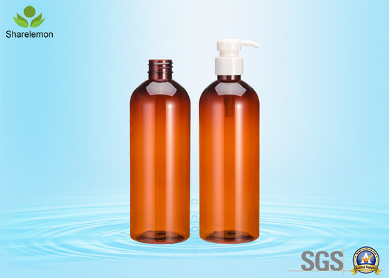 500ml Plastic Cylinder Amber Color Bottle for Lotion Panckaging