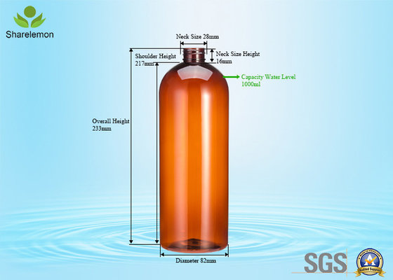 1000ml Plastic Empty Cosmetic Bottles for Body Wash / Shower Gels Packing