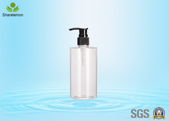250ml Cylinder PET Cosmetic Bottles , Round Plastic Empty Bottles for Shampoo