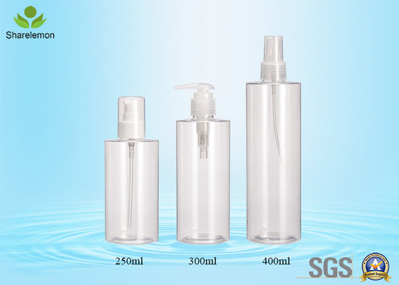 250ml Cylinder PET Cosmetic Bottles , Round Plastic Empty Bottles for Shampoo