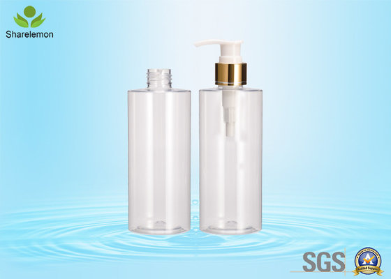 300ml Plastic Lotion Bottles for Shampoo with Golden Treatment Lotion Pump