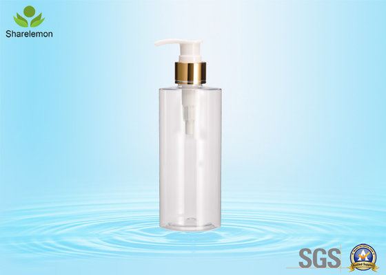 300ml Plastic Lotion Bottles for Shampoo with Golden Treatment Lotion Pump