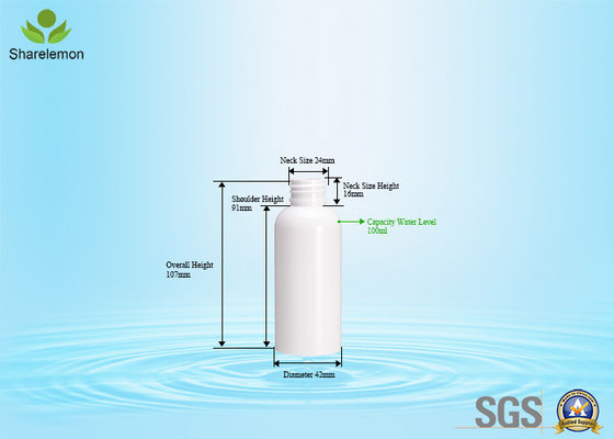 100ml White Colored PET Plastic Cosmetic Bottles for Face Cream