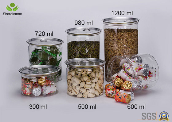 360ml Clear Empty Plastic Cosmetic Jars with two Caps for Food Packaging