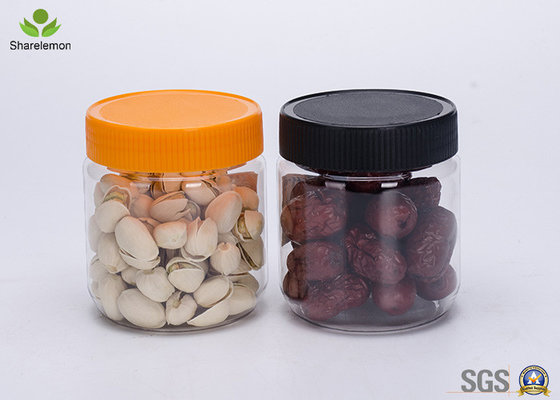 Transparent Color Plastic Bottle Packaging for Food with colorful Lids