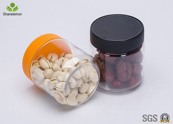 Transparent Color Plastic Bottle Packaging for Food with colorful Lids