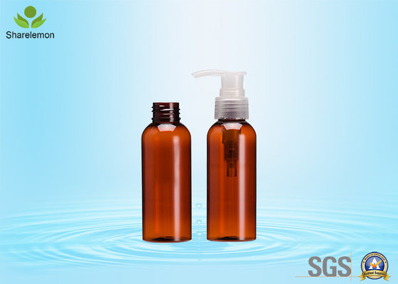 100ml Clear Plastic Cylinder Bottles Press Cap For Hotel Shampoo