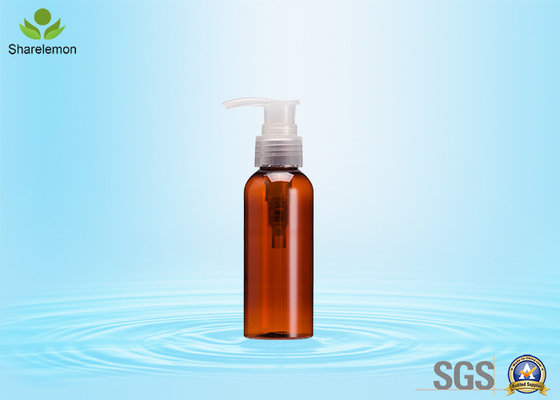100ml Clear Plastic Cylinder Bottles Press Cap For Hotel Shampoo