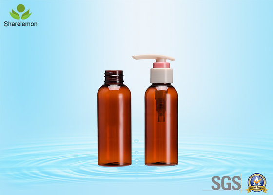 100ml Clear Plastic Cylinder Bottles Press Cap For Hotel Shampoo