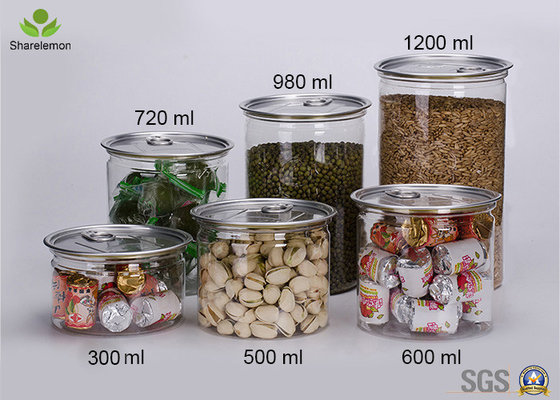 420ml Durable Clear Plastic Cylinder Jar Anti - Oil for Cookies