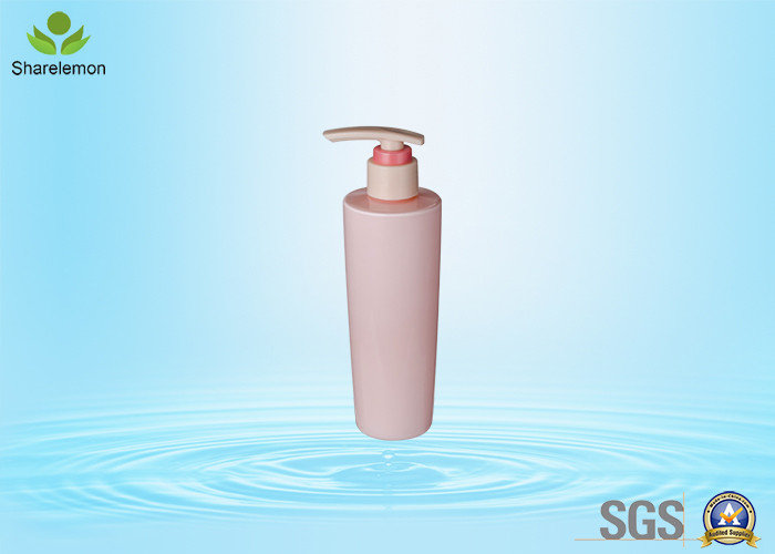Pink 220ML Plastic Body Wash Pump Bottles For Cosmetic Packaging , Soap Bottle