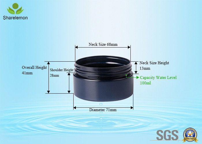 Pet  Plastic Cosmetic Jars 100ml For Face Cream Jar With Screw Cap