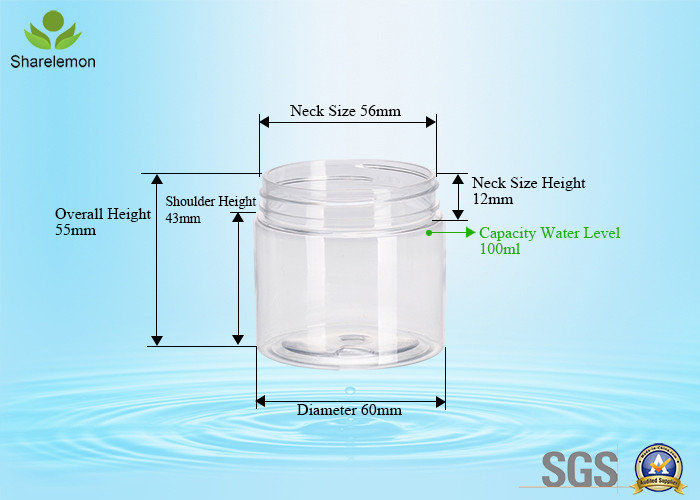 100ML Plastic Product Cosmetic Jar Lotion Bottle Cream Box With Plastic Lid