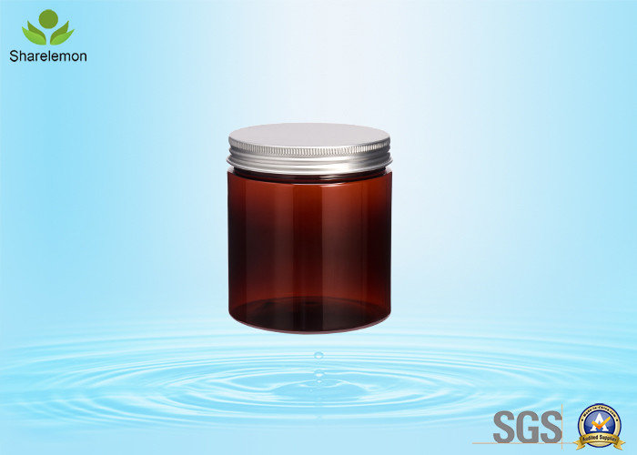 500ml Round Shape Plastic Cosmetic Jar With Silver Cap For Scrub Cream