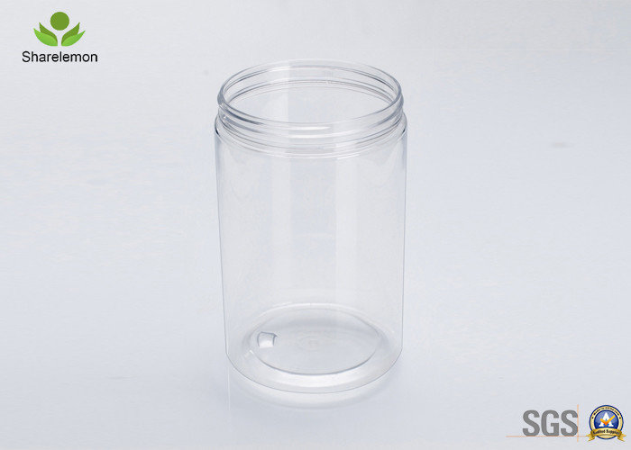 800ML PET Round Clear Plastic Jars With Lids Food Grade For Packaging