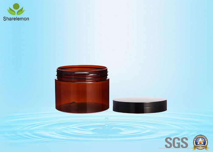 300ml Amber Color Recycled Square Plastic Cosmetic Cream Jars