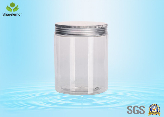 500ml Clear Colored Plastic Cosmetic Jars with Three Color Caps
