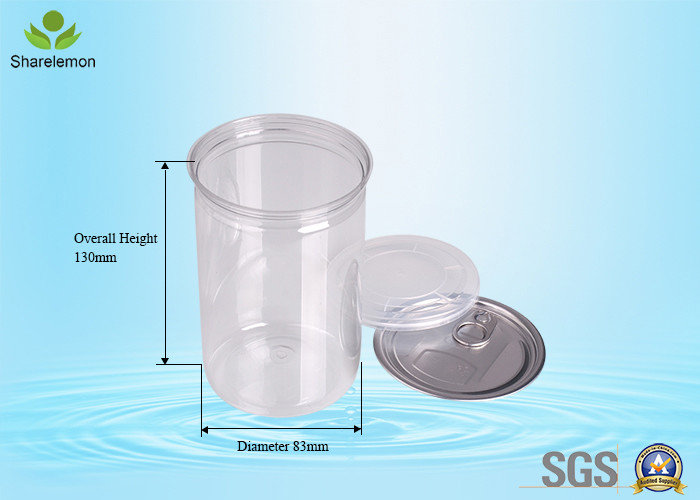 Food Grade 650ml Transparent PET Round Plastic Honey Jars for Food Package