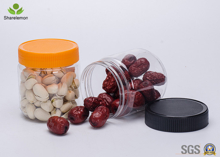 Transparent Color Plastic Bottle Packaging for Food with colorful Lids