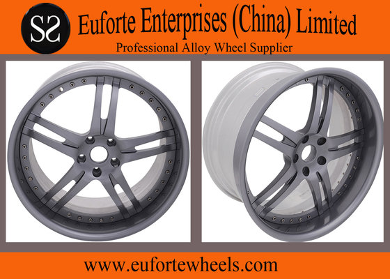 4 . 5 inch Depth Lip Black Surface A6061 Forged Wheels 4 / 5 Holes Styling Caps