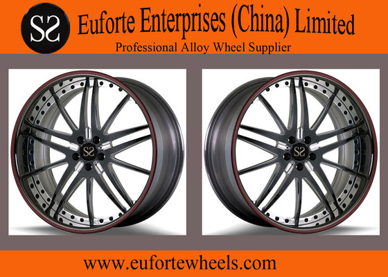 SS wheels - Gloss Black Red Ring Forged Wheels 100 - 139 . 7mm PCD