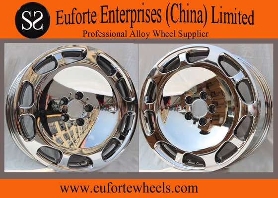 19 " Chrome Mercedes Benz Alloy Wheels S600 112 mm PCD 35 - 45 mm ET