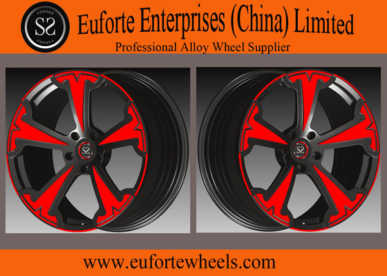 SS wheels - Aluminum Alloy 6061 - T6 Forged Wheels Black With Red Face Forged Custom Wheels