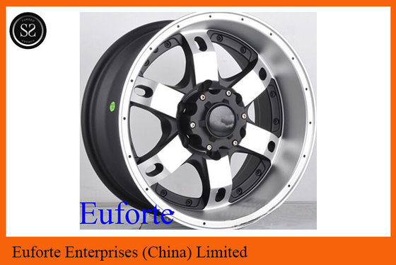 15inch 16inch Black Custom Off Road Truck Wheels , Alloy Wheel Rims
