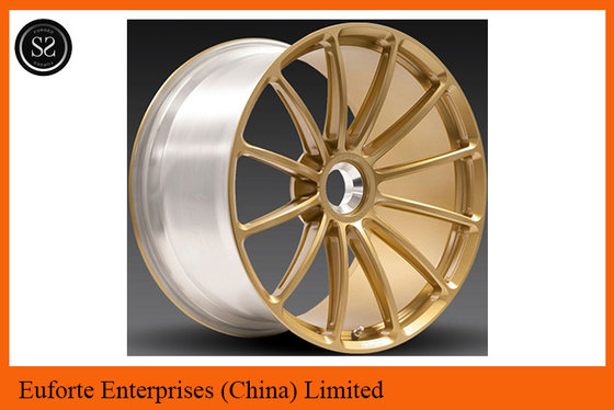 Blue / Gold Forged Porsche Macan Wheels PCD 98 - 120mm 21" 22"