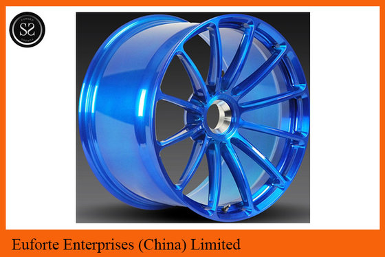 Blue / Gold Forged Porsche Macan Wheels PCD 98 - 120mm 21" 22"