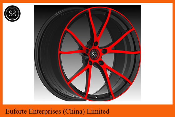 SS wheels - Y Shape 5Spoke 1 Piece Forged Wheels Aluminum Alloy Black With Orange Face