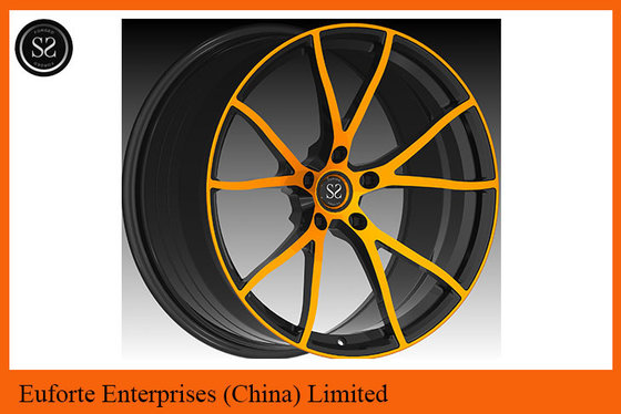 SS wheels - Y Shape 5Spoke 1 Piece Forged Wheels Aluminum Alloy Black With Orange Face
