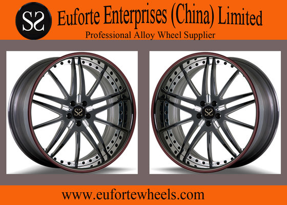 SS wheels - Gloss Black Red Ring Forged Wheels 100 - 139 . 7mm PCD