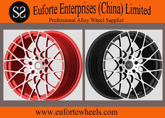 SS Wheels - Multiple Spoke 1Piece Forged Wheels 21 " With Styling Cap Red Machine Face
