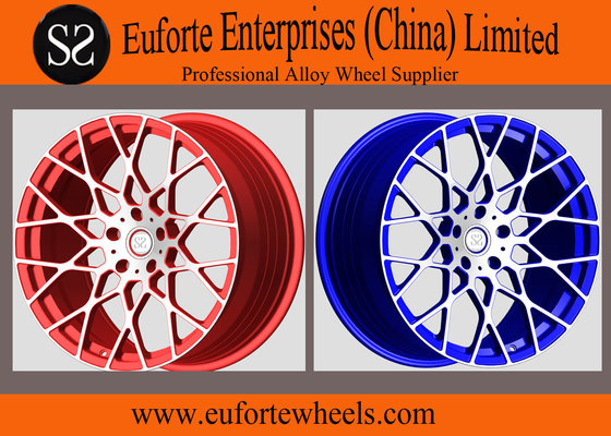 SS Wheels - Multiple Spoke 1Piece Forged Wheels 21 " With Styling Cap Red Machine Face