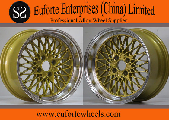 15 inch Aluminum Tuning Wheels Golden Custom Euro Style Rims / Colorful Wheel
