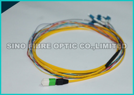 1 Metre Yellow Fiber Optic Trunk Cable MPO Type OS2 Fiber Cable A Key Up Key Down