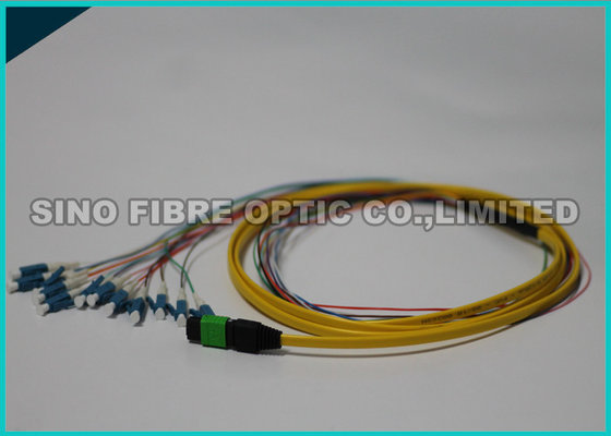 1 Metre Yellow Fiber Optic Trunk Cable MPO Type OS2 Fiber Cable A Key Up Key Down