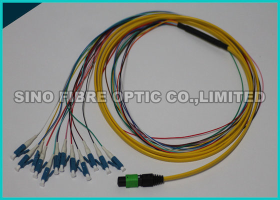 1 Metre Yellow Fiber Optic Trunk Cable MPO Type OS2 Fiber Cable A Key Up Key Down