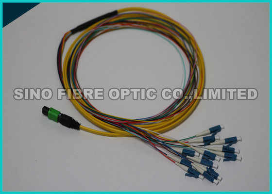 1 Metre Yellow Fiber Optic Trunk Cable MPO Type OS2 Fiber Cable A Key Up Key Down