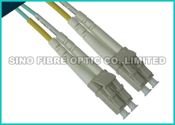 Uniboot LC Fibre Patch Leads , 10G OM3 Duplex Aqua Fiber Patch Cable Multimode