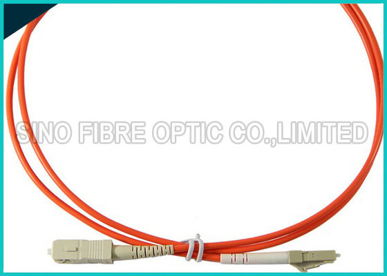 1.8mm LC APC To SC APC Duplex Fiber Optic Assembly , OM4 Multimode Aqua Fiber Optic Patch Cords