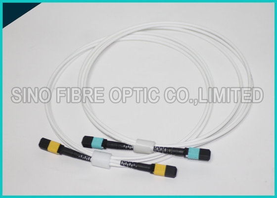 5.0mm 24 Cores 100gb Fiber Cable , MPO to MPO Trunk Aqua Om3 Fiber Cable