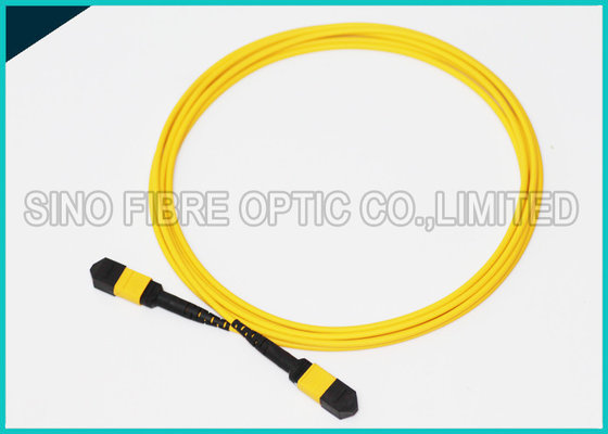12 Cores MPO to MPO Single Mode Fiber Optic Cable Corning SMF-28e Riser Rated